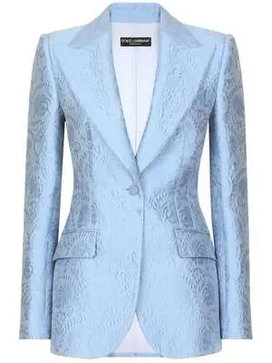 Dolce & Gabbana Floral Motif Blazer - Blue