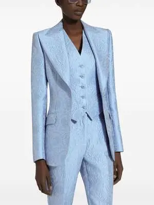 Dolce & Gabbana Floral Motif Blazer - Blue