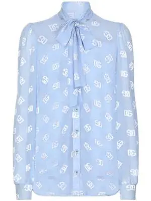 Dolce & Gabbana Monogram Semi-sheer Shirt - White