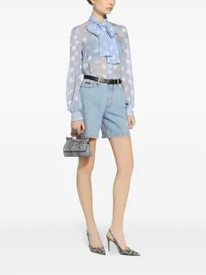 Dolce & Gabbana Monogram Semi-sheer Shirt - White
