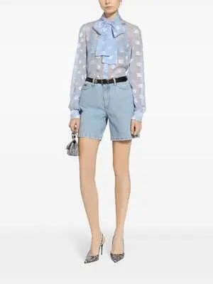 Dolce & Gabbana Monogram Semi-sheer Shirt - White