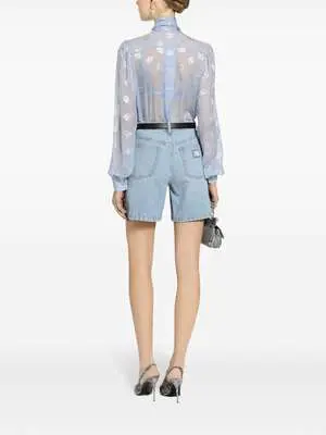 Dolce & Gabbana Monogram Semi-sheer Shirt - White