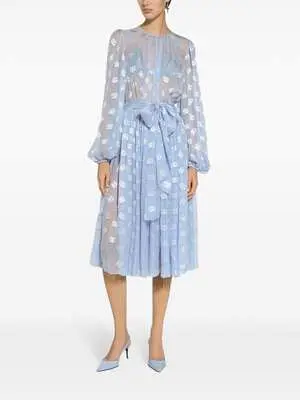 Dolce & Gabbana Dna Monogram-jacquard Chiffon Midi Dress