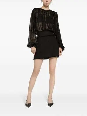 Dolce & Gabbana Dna Bouclé Mini Skirt - Black