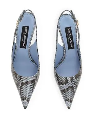 Dolce & Gabbana Dna 90mm Snakeskin-effect Slingback Pumps