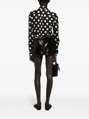 Dolce & Gabbana Polka-dot Silk Twill Shirt - Black