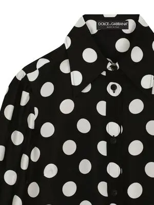 Dolce & Gabbana Polka-dot Silk Twill Shirt - Black