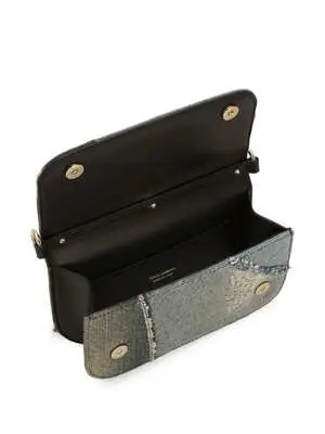 Dolce & Gabbana Logo Plaque Patchwork Denim Cross Body Bag