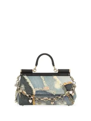 Dolce & Gabbana Sicily Denim Patchwork Crossbody Bag