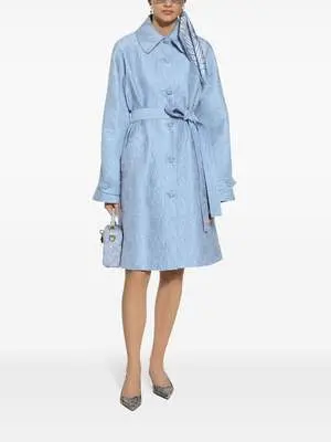 Dolce & Gabbana Dna Single-breasted Brocade Coat - Blue