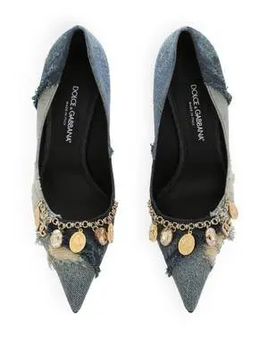 Dolce & Gabbana Charm-embellished Denim Pumps