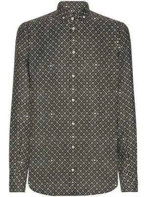DOLCE & GABBANA Geometric-print Silk Shirt