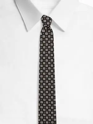 Dolce & Gabbana Geometric Print Neck Tie - Black