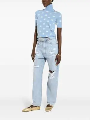 Dolce & Gabbana Distressed Straight-leg Jeans