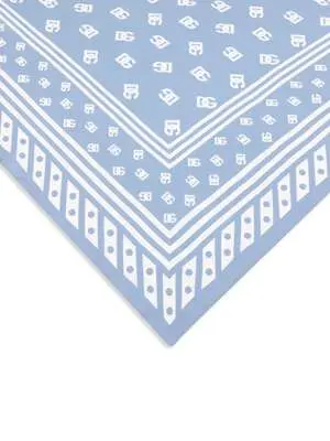 Dolce & Gabbana Dna Logo-print Silk Scarf - Blue