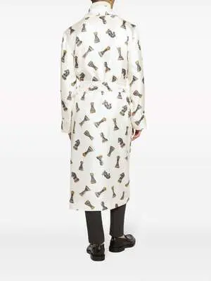 Dolce & Gabbana Graphic-print Silk Bathrobe - White
