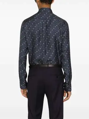 Dolce & Gabbana Geometric-print Silk Shirt - Blue