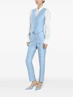 Dolce & Gabbana Dna Jacquard Tailored Trousers - Blue