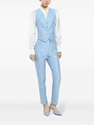 Dolce & Gabbana Dna Jacquard Tailored Trousers - Blue