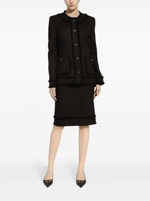 Dolce & Gabbana Single-breasted Raschel Tweed Jacket - Black