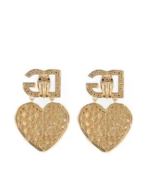 Dolce & Gabbana Heart Pendant Drop Earrings - Gold