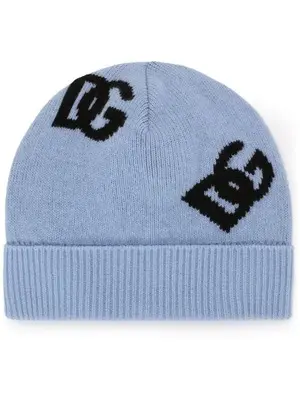 Dolce & Gabbana Logo-jacquard Beanie - Blue