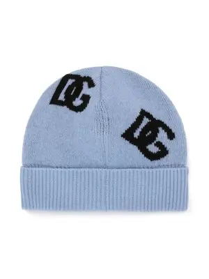 Dolce & Gabbana Logo-jacquard Beanie - Blue