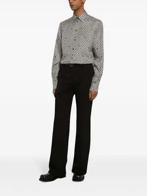 Dolce & Gabbana Geometric-print Silk Shirt - Black