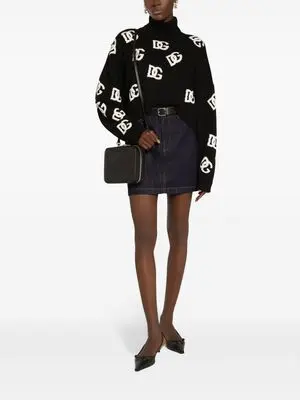 Dolce & Gabbana Intarsia-knit Logo Jumper - Black