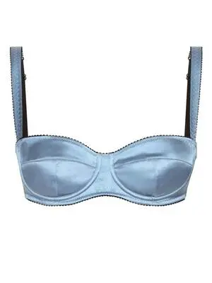 Dolce & Gabbana Satin-finish Balconette-style Bra Blue
