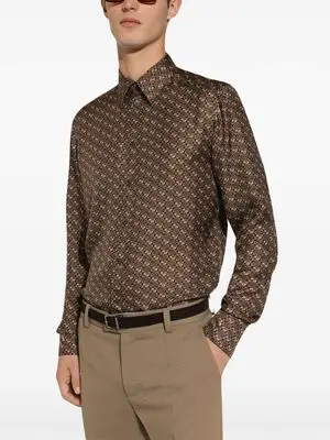 Dolce & Gabbana Geometric-print Silk Shirt