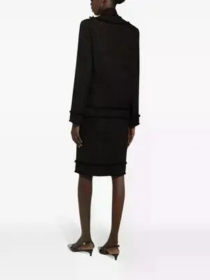 Dolce & Gabbana Monogram-jacquard Silk Shirt - Black