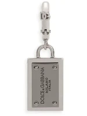 Dolce & Gabbana Logo-plaque Keyring - Silver