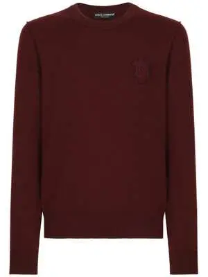 Dolce & Gabbana Logo-patch Cashmere Jumper - Red