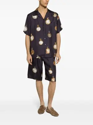 Dolce & Gabbana Clock-print Silk Shorts