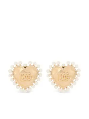 Dolce & Gabbana Dg-logo Clip-on Earrings - Gold