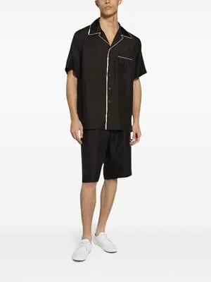 Dolce & Gabbana Embroidered Silk Track Shorts