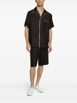 Dolce & Gabbana Embroidered Silk Track Shorts