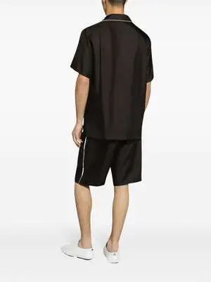 Dolce & Gabbana Embroidered Silk Track Shorts