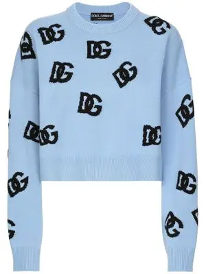 Dolce & Gabbana Dna Logo Embroidered Sweater - Blue
