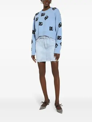 Dolce & Gabbana Dna Logo Embroidered Sweater - Blue