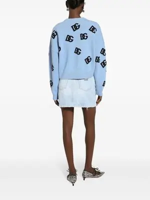Dolce & Gabbana Dna Logo Embroidered Sweater - Blue