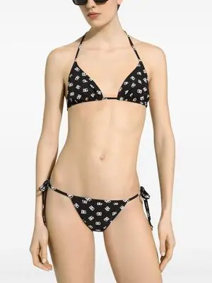 Dolce & Gabbana Dg-logo Print Triangle Bikini Set
