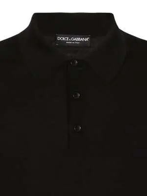 Dolce & Gabbana Fine-knit Polo Shirt - Black