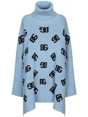 Dolce & Gabbana Logo Embroidered Virgin Wool Coat