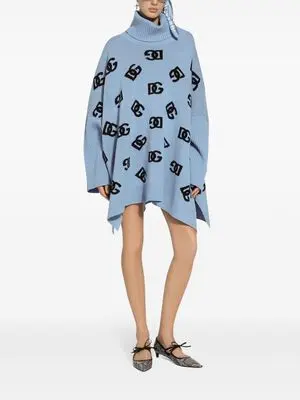 Dolce & Gabbana Logo Embroidered Virgin Wool Coat