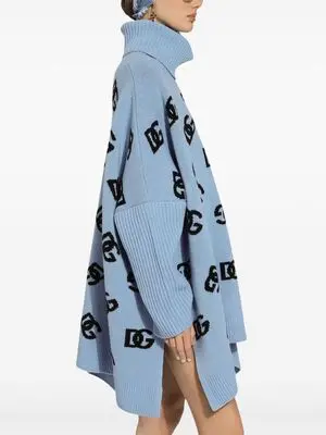 Dolce & Gabbana Logo Embroidered Virgin Wool Coat
