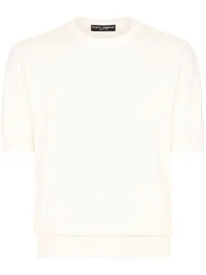 Dolce & Gabbana Dg-logo Silk Sweater - White
