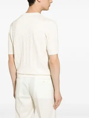 Dolce & Gabbana Monogram Jacquard Silk Sweater - White