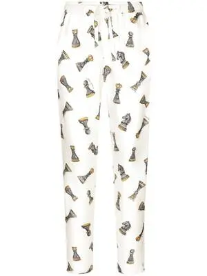 Dolce & Gabbana Chess-print Lounge Trousers - White